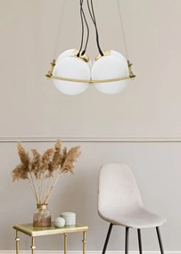 Závěsný lustr Japany 45 cm zlatý/bílý