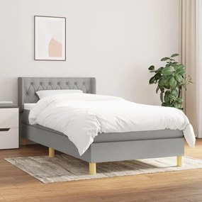 vidaXL Box spring postel s matrací 90x200 cm textil [3130481] Barva: světle šedá