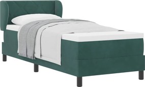 Postel s boxspringem s čelo Tmavě zelená 80 x 200 cm samet 3340415