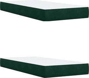 Box spring postel s matrací tmavě zelená 200x200 cm samet 3291017