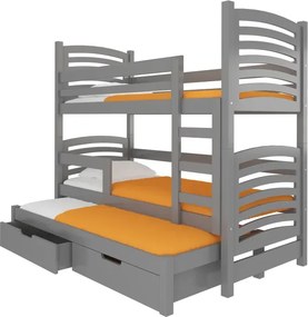 Patrová postel pro tři osoby s matracemi LETICIA