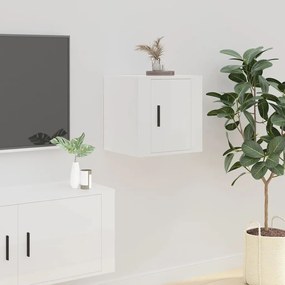 816644 vidaXL Nástěnná TV skříňka bílá s vysokým leskem 40 x 34,5 x 40 cm