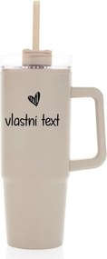 Vlastní text na cestovní termosku s průhledným víčkem