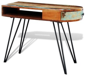 Petromila Psací stůl s železnými nohami recyklované masivní dřevo