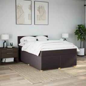 Box spring postel s matrací tmavě hnědá 160x200 cm textil 3289034