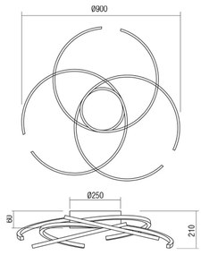 Redo 01-2750 stropní LED stmívatelné svítidlo Alien pískově bílé, 75W, 4000K, ø90cm