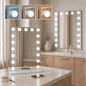 BRILAGI - LED Stmívatelné make-up zrcadlo HOLLYWOOD LED/15W/230V 55x77 cm bílá