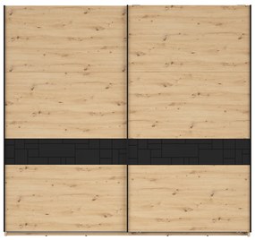 PONT šatní skříň SZF/240, dub artisan/černý mat