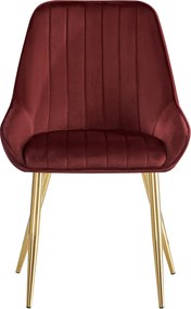 Jídelní židle, bordó Velvet látka/gold chrom-zlatý, PERLIA