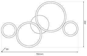 LED Stropní svítidlo UNIVERSE LED/30W/230V černá