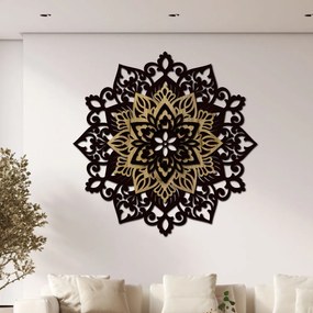 dřevo života 3 vrstvá mandala na zeď Inspirativní energie Zvolte rozměr Ø (cm): 60, Zvolte barevný dekor: černá-dub zlatý