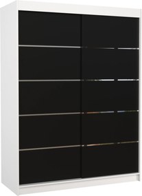 ADRK Šatní skříň posuvná LUFT W-B 150, černá/bílá