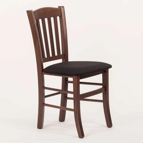 Stima Židle VENETA s čalouněným sedákem Odstín: Tmavě Hnědá, Látky: LUX černá 23