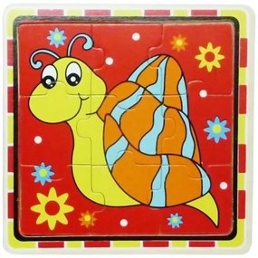 Drewmax 2322 - Veselé dřevěné puzzle - Šnek