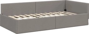 Rohový rám postele s matrací Jiný s čelo 2 ks Taupe textil 3393602