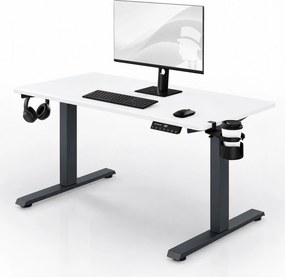 Elektrický stůl s nastavením výšky ergonomický antracitově-bílý, 1200x600 mm: ARIA