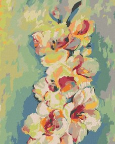 zuty zuty - malování podle čísel - žlutá gladiola, 40x50 cm, plátno