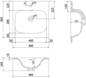 Mexen Orio, koupelnová skříňka 45 cm s umyvadlem Vela, 1 zásuvka, bílá matná, 91A10-04547-1-BF01-W23M01