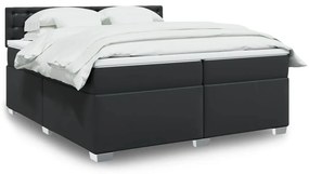 Box spring postel s matrací černá 200x200 cm umělá kůže 3288436