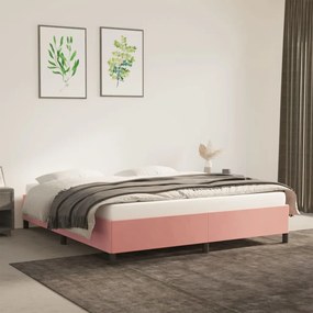 Rám postele růžový 180 x 200 cm samet - Default Title
