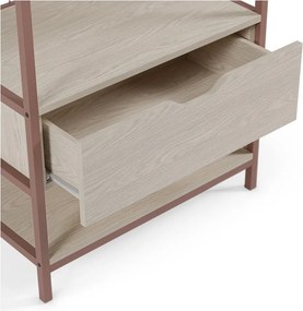 Ocelová knihovna v terakotové barvě 60x179,5x40 cm Amara – Marckeric