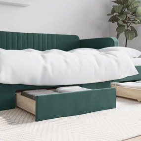 Zásuvky pod postel 2 ks tmavě zelené kompozitní dřevo a samet - Default Title