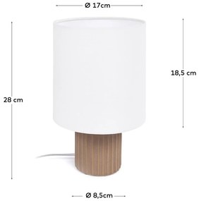 Bílá látková stolní lampa Kave Home Eshe