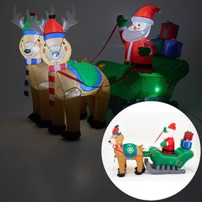Nafukovací saně se Santa Clausem a soby 205 × 125 cm