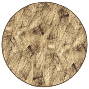 Protiskluzový koberec Brush 17 hnědý / béžový kruh