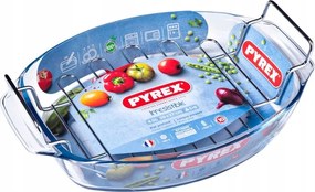 Žáruvzdorná zapékací nádoba s roštem Pyrex 38x27 cm