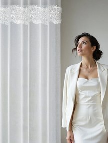 ZÁCLONA NA KROUŽCÍCH ARTEMIDA 140X250 CM BÍLÁ