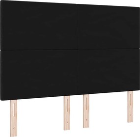 Výškově nastavitelné čelo postele s čelo Černý 144 cm textil 3337823