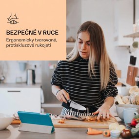 Klarstein Kitano 8dílná sada nožů s blokem 7 nožů ocel, elegantní dřevěný blok