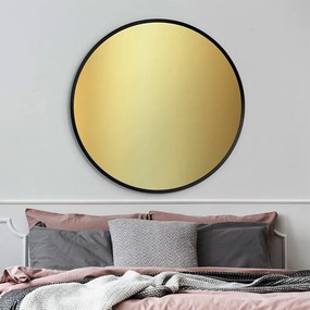 Zrcadlo Nordic Black - gold glass Rozměr: ø 75 cm