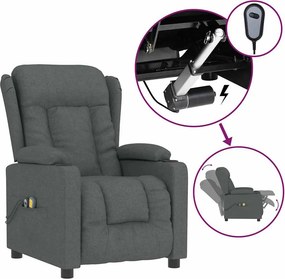 Elektrické masážní křeslo tmavě šedé textil 3098790