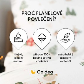 Goldea vánoční flanelové povlečení - tradiční vánoce 140 x 200 a 70 x 90 cm