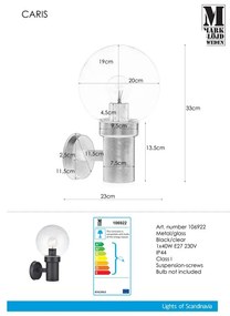 Černé nástěnné svítidlo Markslöjd Caris