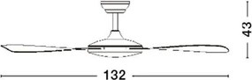 NV 9952360 Stropní ventilátor BLAIRE tělo z hliníku matná bílá a sklo 3ABS bílé listy - NOVA LUCE