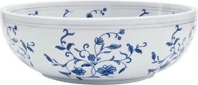 Umyvadlo na desku bílé a modré kulaté Φ 41 x 14 cm keramika 155049