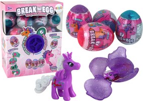 LEAN Toys Praskající třpytivé vajíčko s jednorožcem, 12 ks