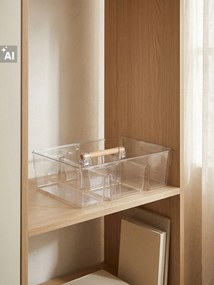 Sinsay - Úložný organizér s dřevěnou rukojetí - bílá