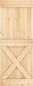vidaXL Posuvné dveře s kováním 80 x 210 cm masivní borové dřevo [3203224]