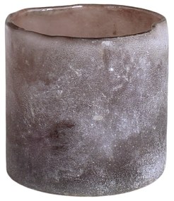 Strömshaga Skleněný svícen na čajovou svíčku Ebba Brown Medium, béžová barva, hnědá barva, sklo
