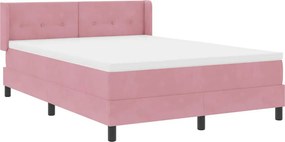 Postel s boxspringem s čelo Růžová 200 x 160 cm samet 3341479