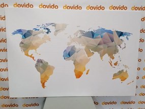 Obraz polygonální mapa světa - 60x40 cm