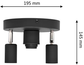 Bodové svítidlo CENTRO 3xE27/15W/230V černá