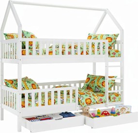 Montessori patrová postel 90x200, bílá, VENITA TYP 2 Kondela 0000396841