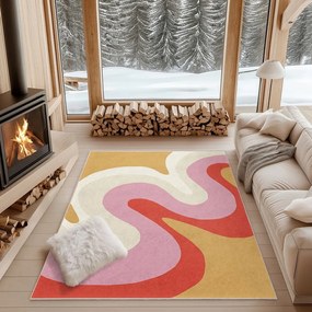 Žlutý/růžový pratelný běhoun 80x200 cm Raspberry Creamsicle – Mila Home
