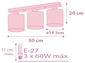 Dalber 62003S - Dětské stropní svítidlo COLORS 3xE27/60W/230V