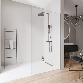 Sprchová zástěna Walk-In EX102-2 - 10mm sklo - Nano ochrana - profil černý mat - výška 220 cm - různé šířky